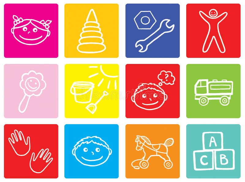 Children symbols stock vector. Illustration of cheerful - 2325475