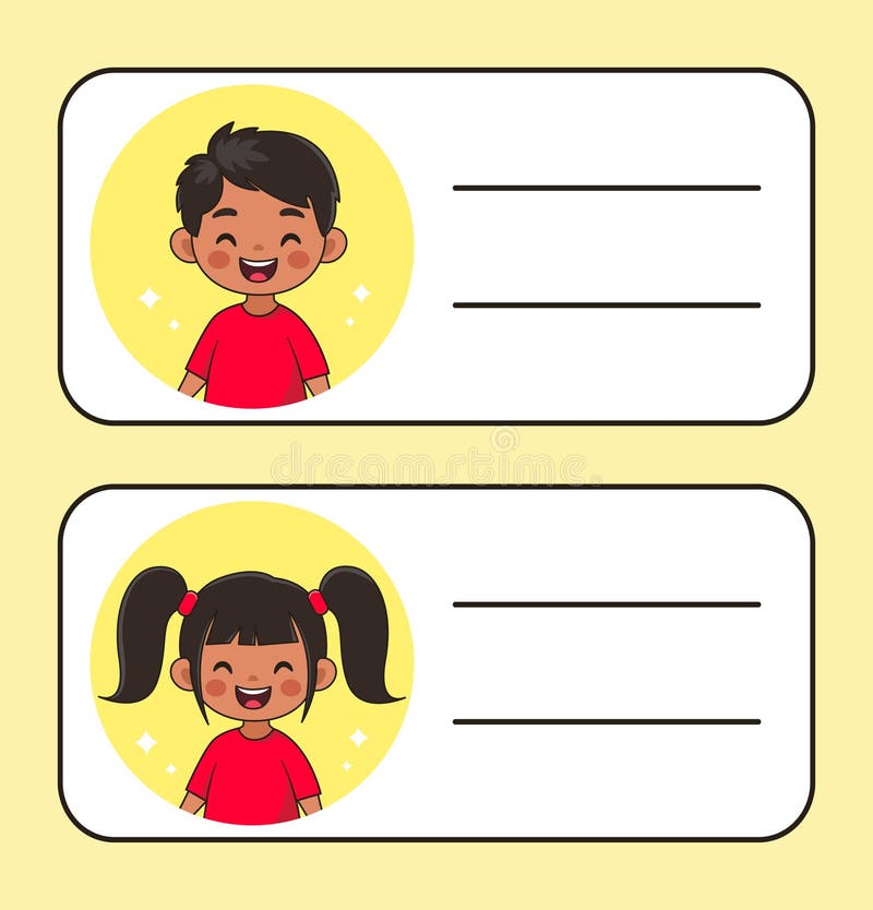 Children Tags for Print Design. Isolated Vector Stock Vector ...