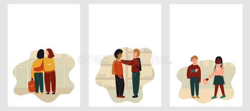 Children Talking. Postcards Or Posters With Space For Text. Back To ...