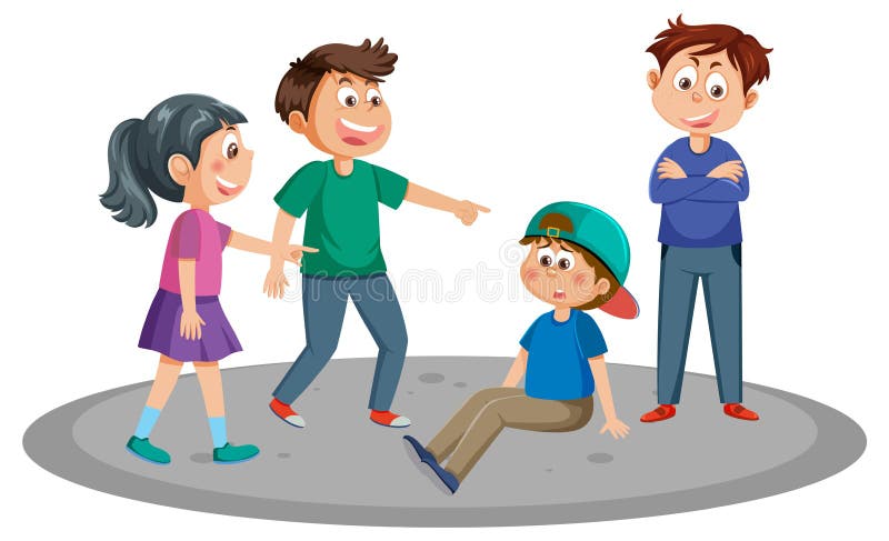Children Teasing Their Friend Stock Vector - Illustration of cute ...