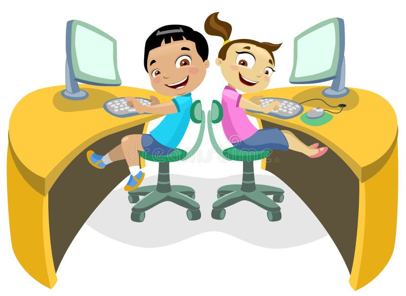 Children & Technology 2 Stock Vector - Illustration of lesson, mouse ...