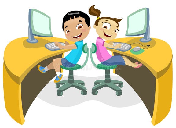 Children & Technology 2 Stock Vector - Illustration of lesson, mouse ...