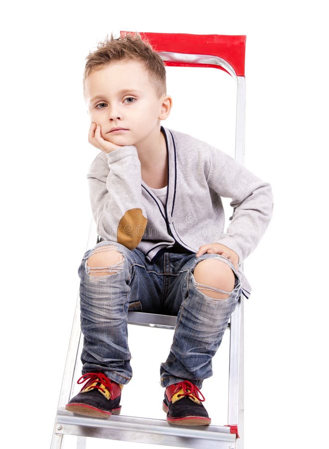 Thinking young kid stock image. Image of education, childhood - 28308743