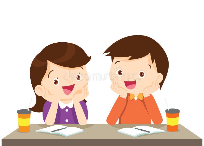 Children Thinking Sitting and Rest Chin in Hands Stock Vector ...