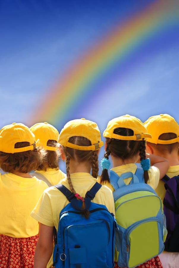Children Together for Future Stock Photo - Image of boys, rainbow: 2771054