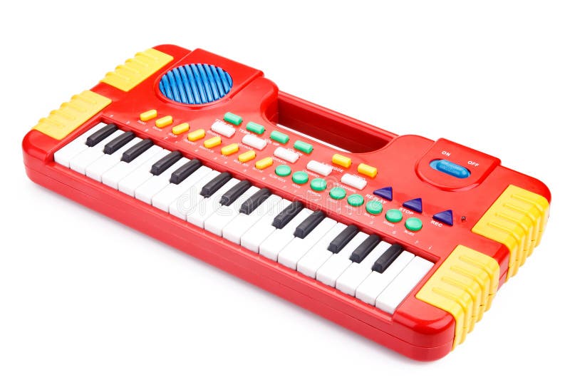 Children Toy Piano on White Stock Image - Image of technology, small ...