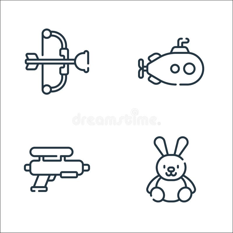 Children Toys Line Icons. Linear Set. Quality Vector Line Set Such As ... Children Toys Line Icons. Linear Set. Quality Vector Line Set Such As ...