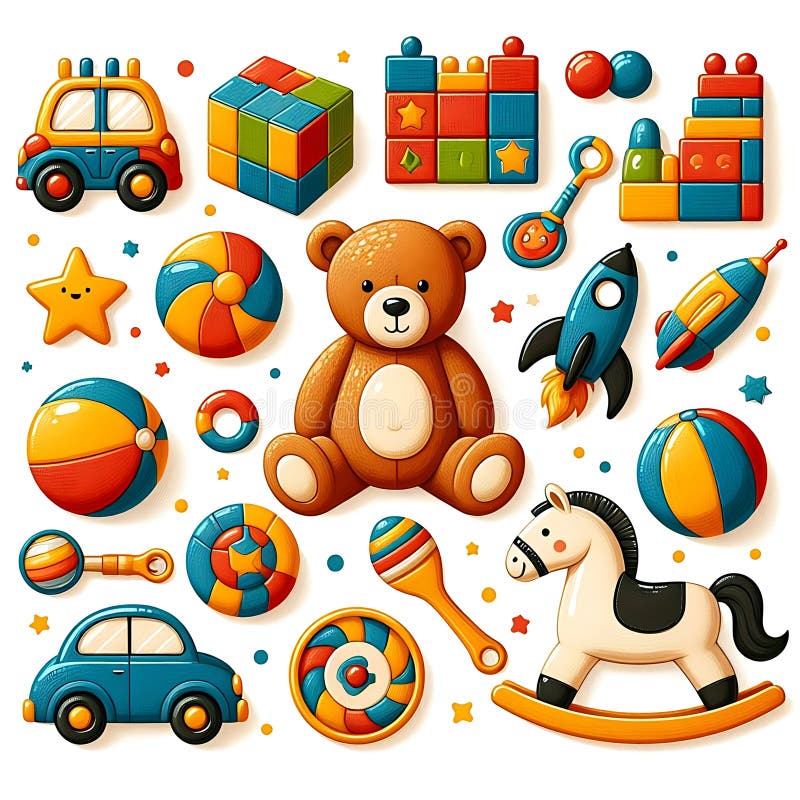 Children Toys Set Kids Puzzle Stock Photo - Image of entertainment ...
