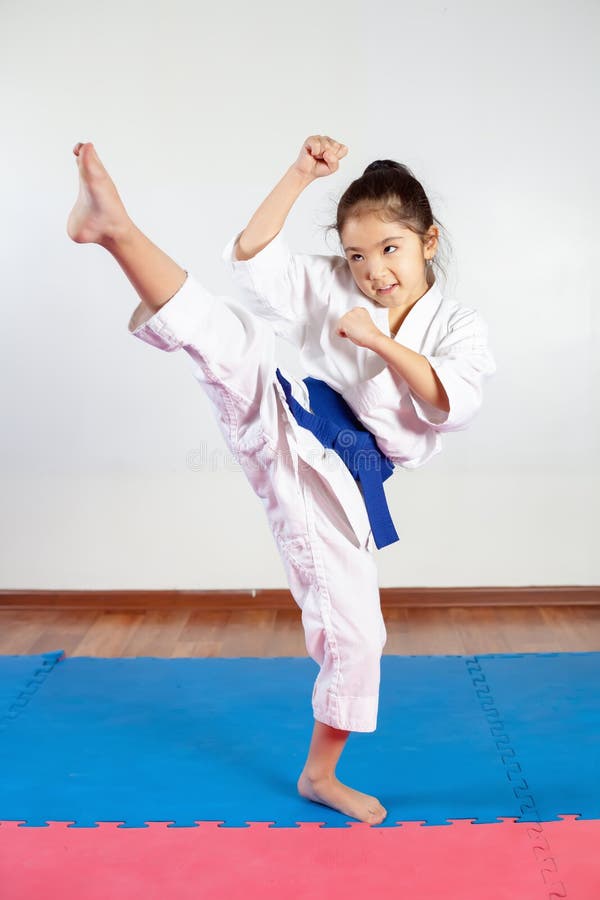 Children during Training in Karate. Fighting Position Stock Image ...