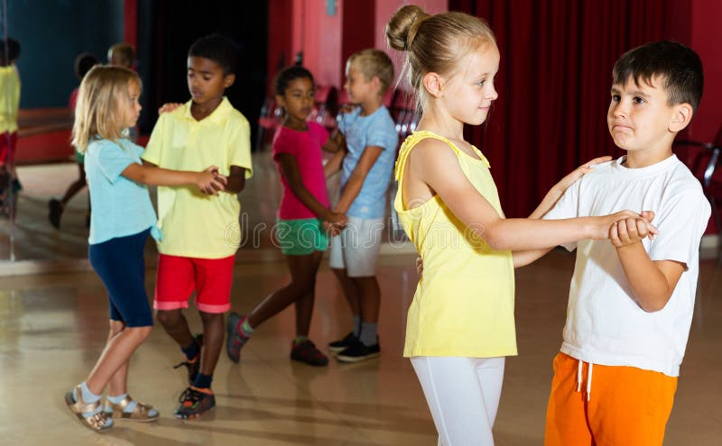 Children Trying Partner Dance in Class Stock Image - Image of african ...