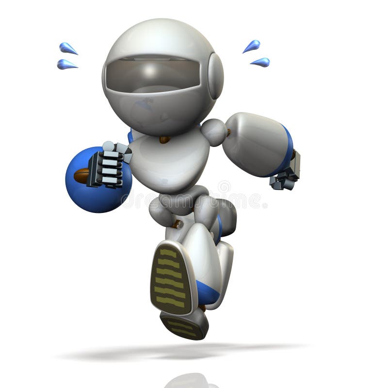 Children Type Robot is Running Hard. Stock Illustration - Illustration ...