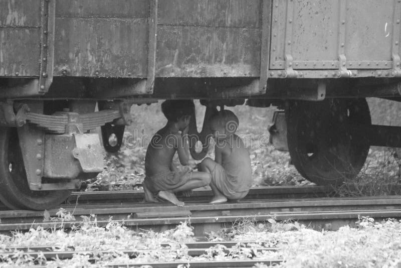 Children under train editorial image. Image of ruined - 93571745
