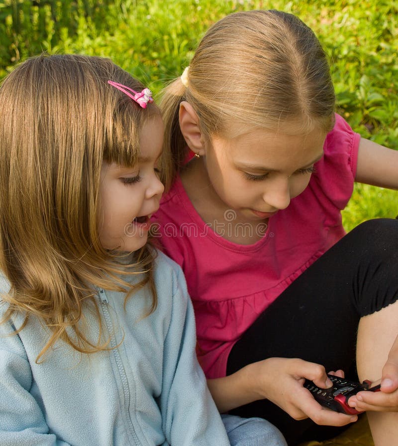 Children Use a Mobile Phone Stock Image - Image of children, human ...