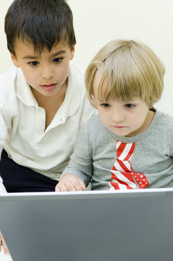 Children using laptop stock photo. Image of child, adorable - 31683534