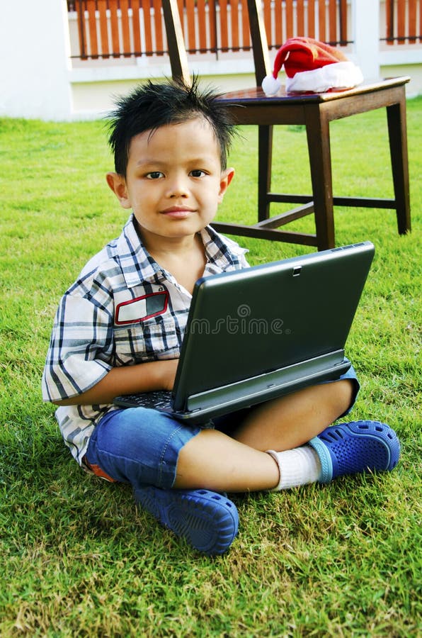 Children are Using the Notebook Stock Photo - Image of computer ...