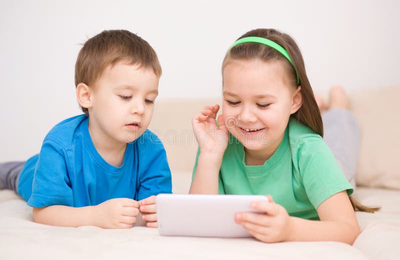 Children Using Tablet Computer Stock Photo - Image of game, online ...