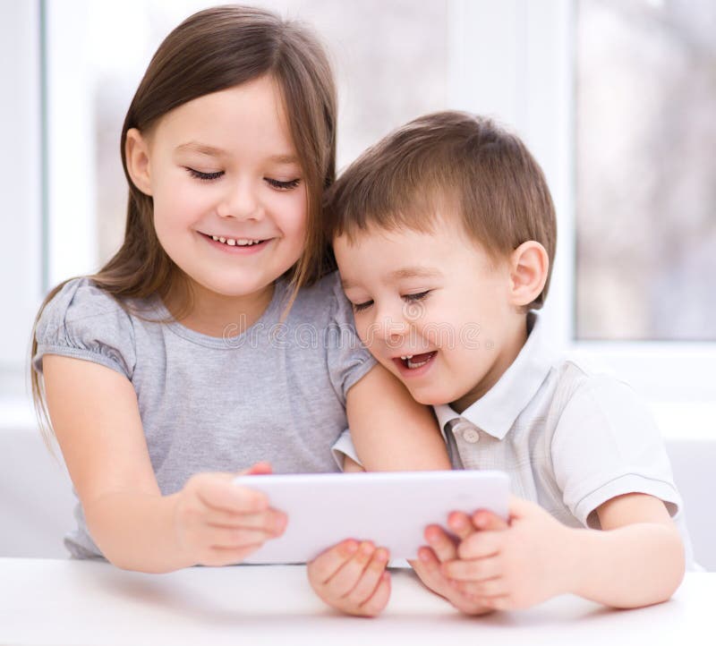 Children Using Tablet Computer Stock Photo - Image of game, online ...