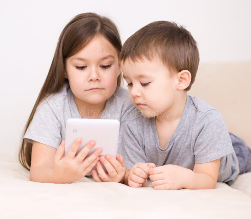 Children Using Tablet Computer Stock Image - Image of information ...