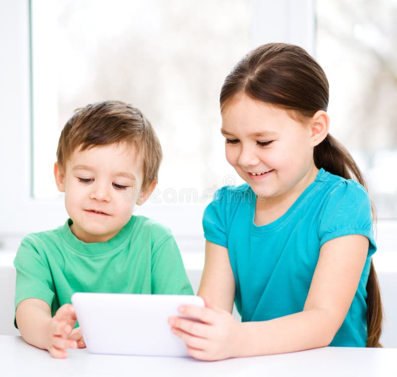 Children Using Tablet Computer Stock Photo - Image of leisure, digital ...