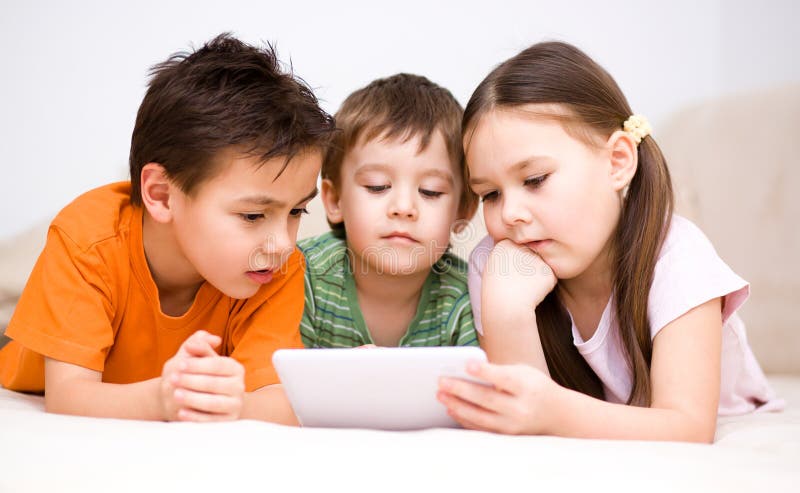 Children Using Tablet Computer Stock Image - Image of computer, copy ...