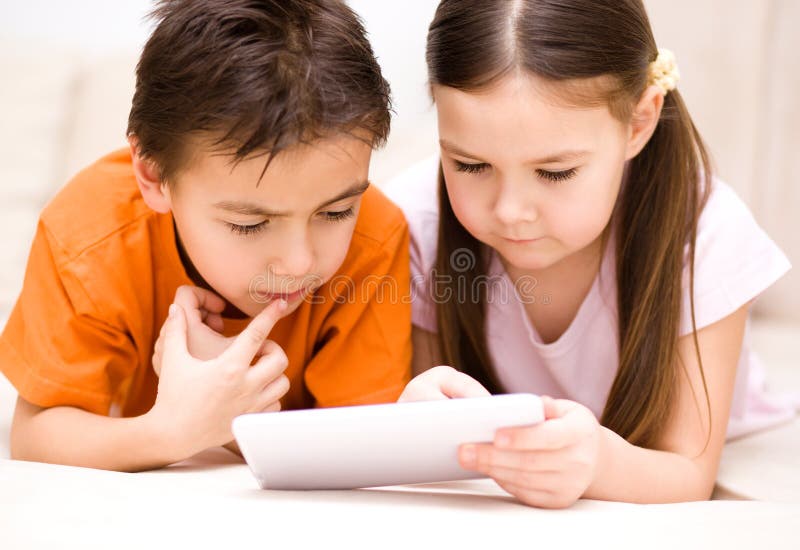 Children Using Tablet Computer Stock Image - Image of lifestyle, copy ...