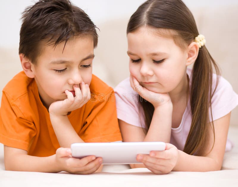 Children Using Tablet Computer Stock Photo - Image of game, online ...