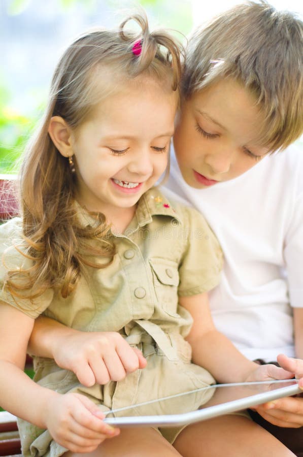 Children Using Tablet Computer Stock Image - Image of children, family ...