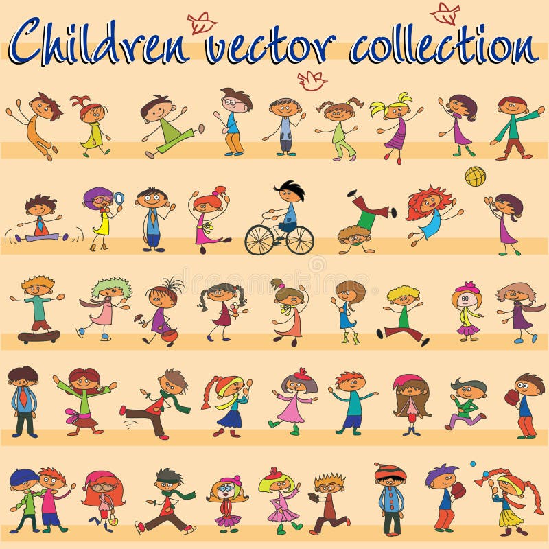Children vector stock vector. Illustration of birds, school - 56148682