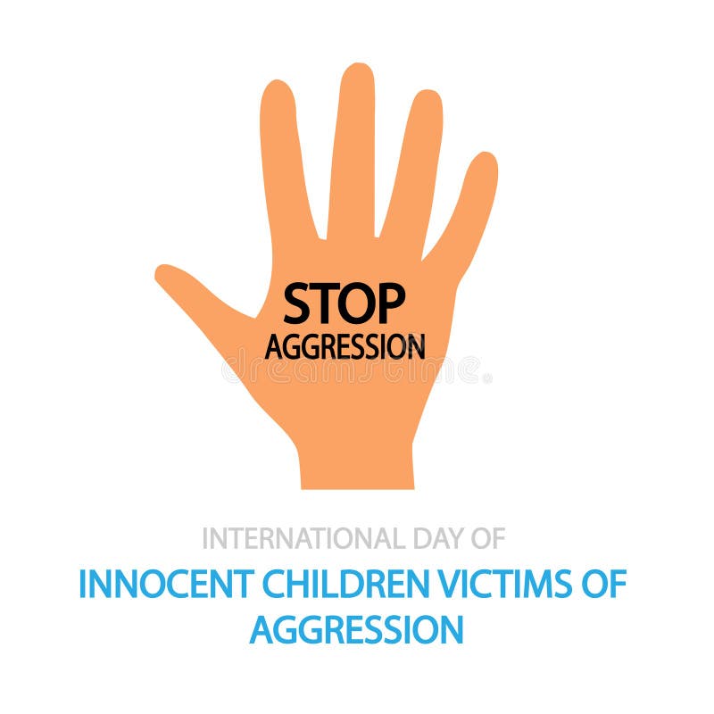 Children Victims Aggression Hand Stop Aggression Stock Vector ...