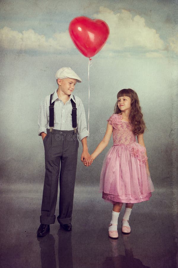 Children Walk with a Balloon Stock Image - Image of rest, leisure: 28730933