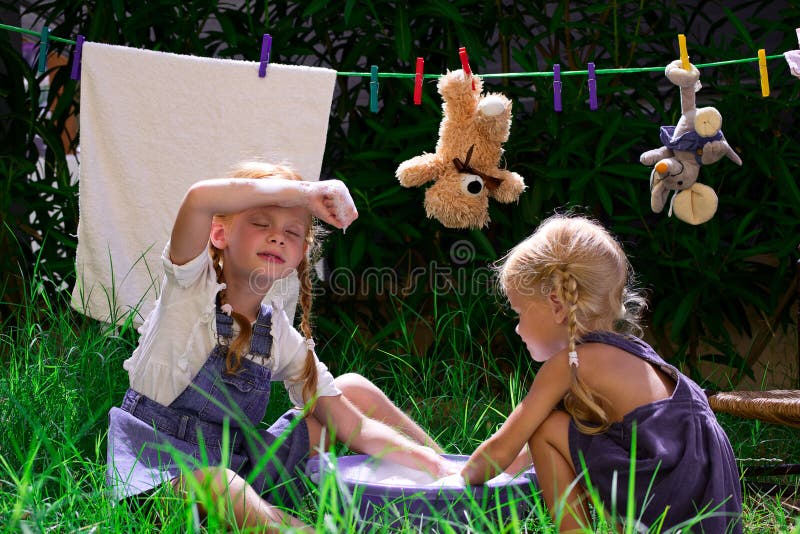 Children wash stock photo. Image of childhood, laundry - 26693744
