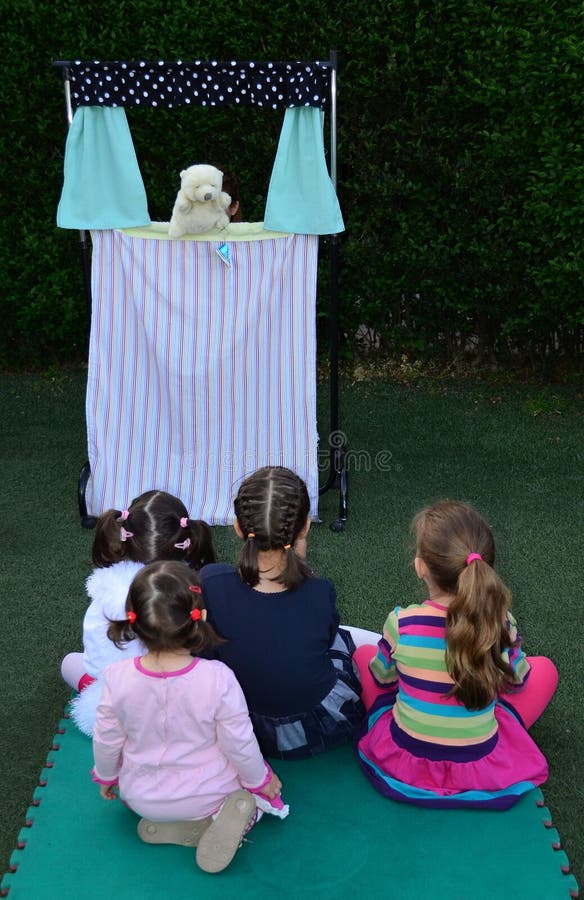 Children Watching Puppet Show Stock Image - Image of entertain, dance ...