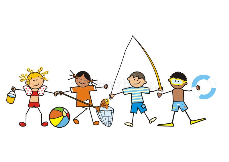 Children and water fun stock vector. Illustration of children - 73185475