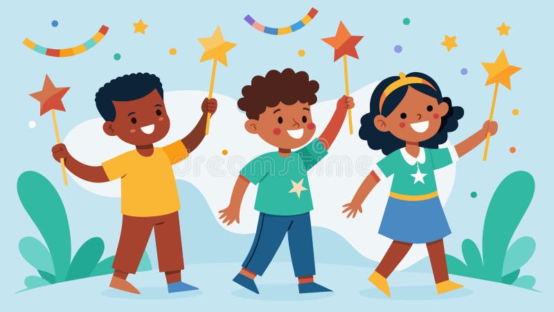 Children Wave Sparkly Wands and Streamers Adding To the Lively ...