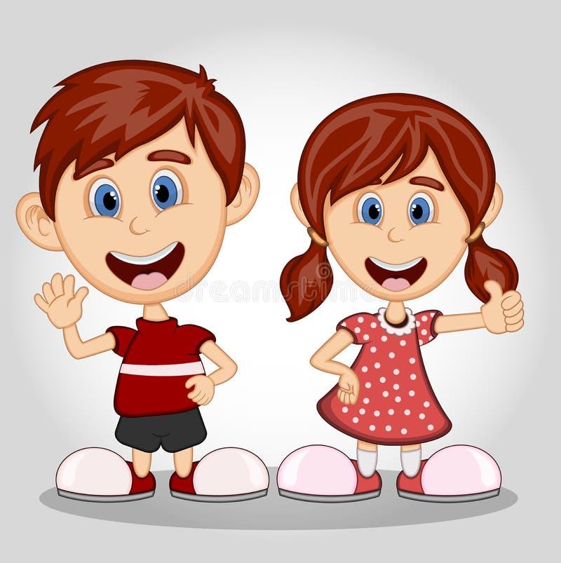 Children Waving Hand Cartoon Stock Vector - Illustration of character ...