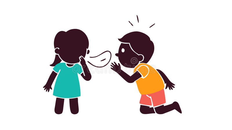 Children Whispering Secrets, Symbolizing Communication, Gossip, or ...