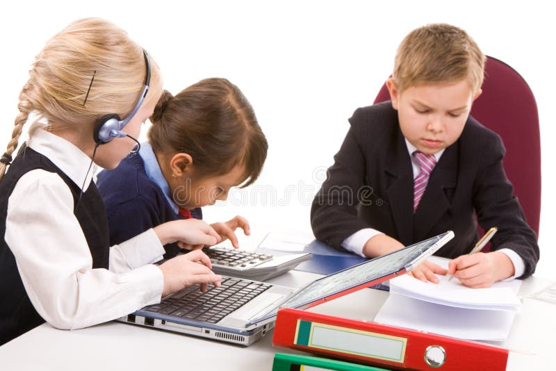 Children working stock photo. Image of education, child - 12913312