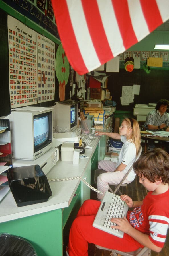 Children Working on Computers in Classroom Editorial Image - Image of ...