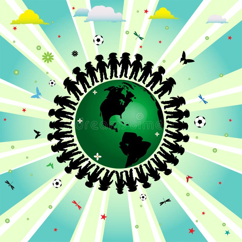 Children of the world stock vector. Illustration of continents - 9502180