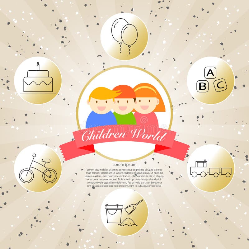 Children World Cartoon Infographics Stock Vector - Illustration of ...