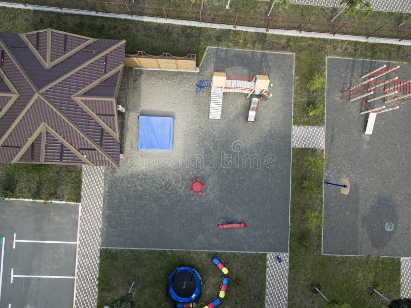 Children Yard, View from Above Stock Photo - Image of ladder, drone ...