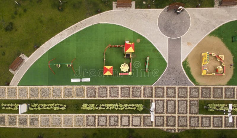 Children Yard, View from Above Stock Photo - Image of children, leisure ...