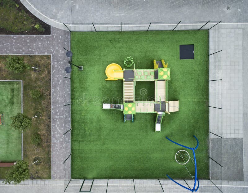 Children Yard, View from Above Stock Image - Image of plastic, playing ...
