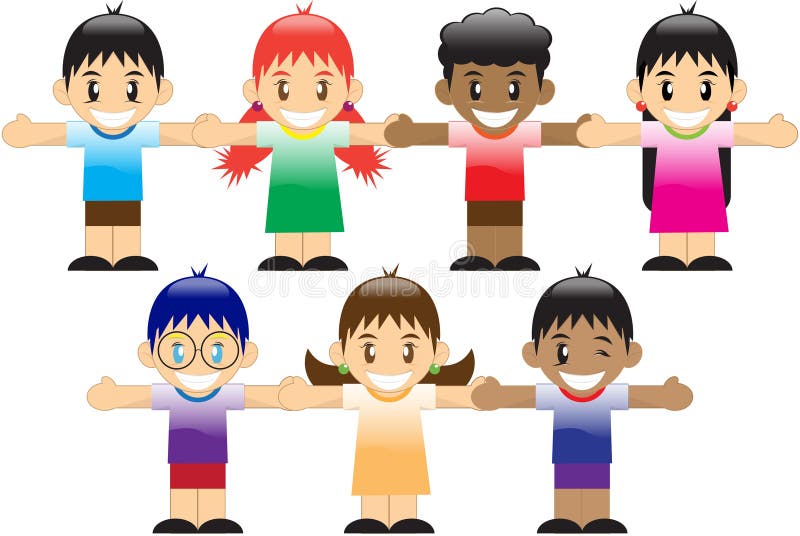 Group of kids having fun stock vector. Illustration of kindergarten ...