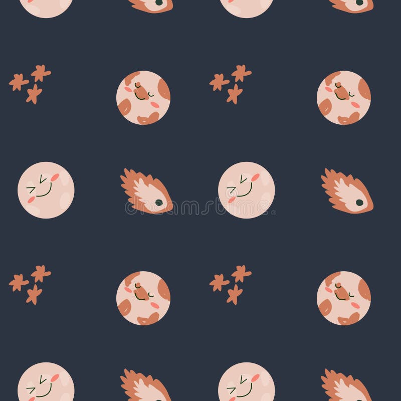 Childrens Adventure Pattern with Cosmic Objects and Galaxy Elements ...