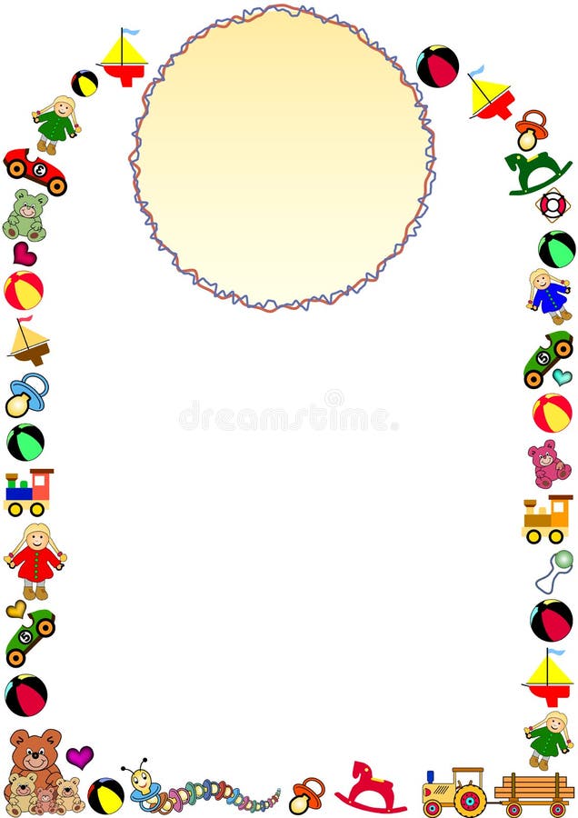 Round toys border stock vector. Illustration of bear, advertisement ...