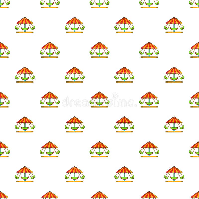 Childrens Carousel Pattern, Cartoon Style Stock Vector - Illustration ...
