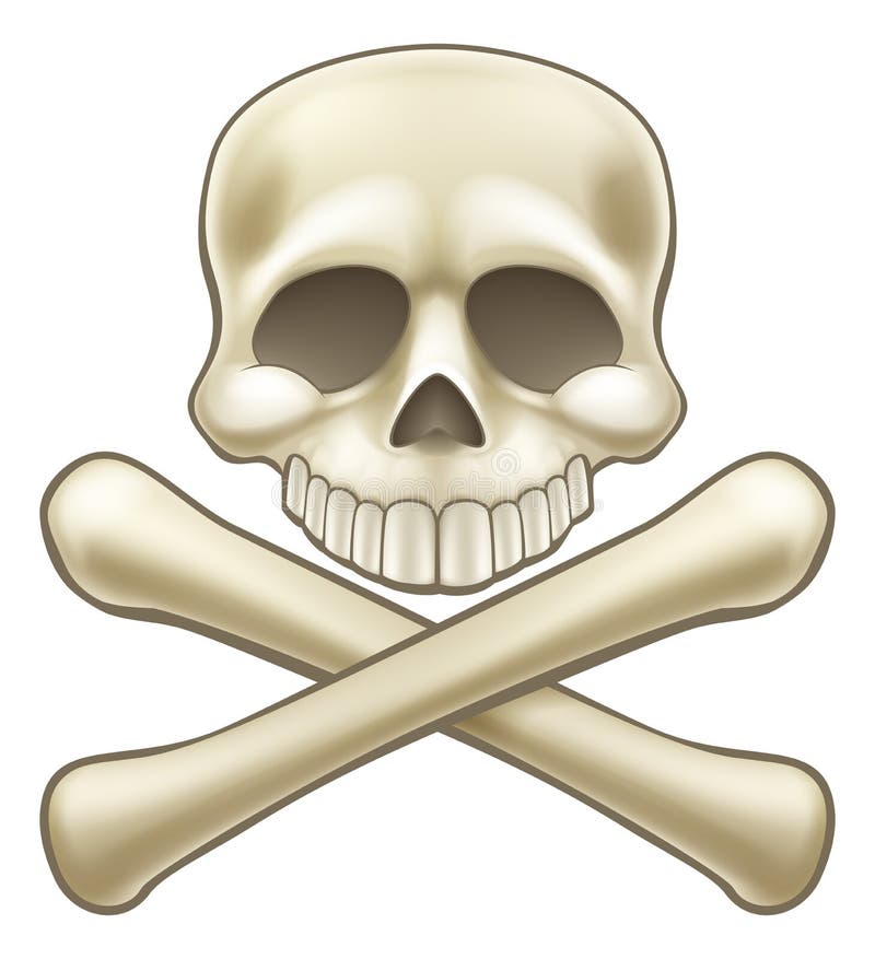Skull And Crossbones Pirate Sign Cartoon Stock Vector Illustration Of
