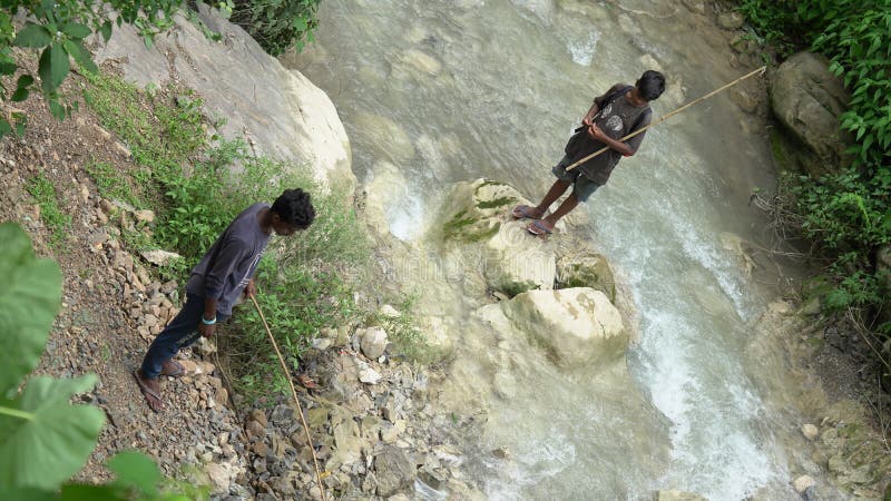 Children Catching Fish in River Image Hd Editorial Photography - Image ...