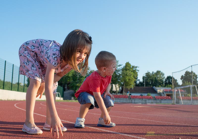 Childrens stock photo. Image of girl, game, field, energy - 45876476